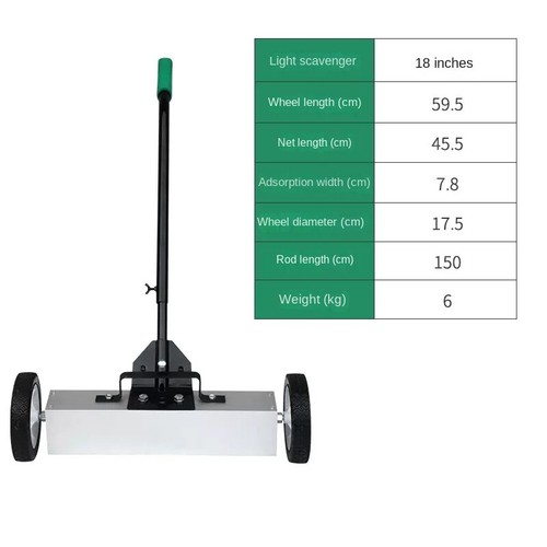 Iron Chip Picker Hand Push Iron Removal Cart Strong Magnetic Iron ...