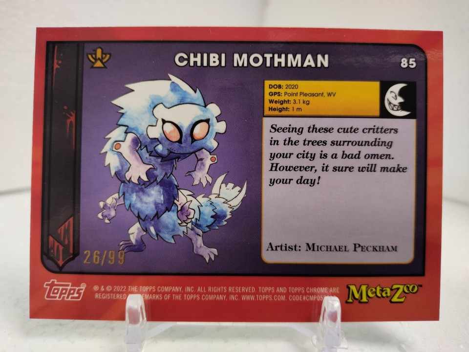 CHIBI MOTHMAN #/99 Green Refractor 2022 Topps Chrome Meta Zoo Cryptid ...