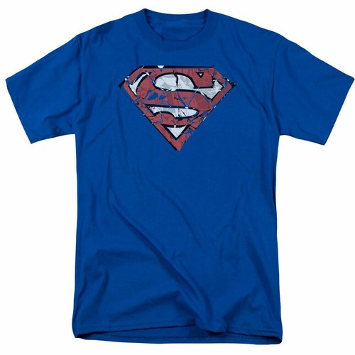 Superman Ripped and Shredded T Shirt Mens Licensed DC Comics Tee Royal ...