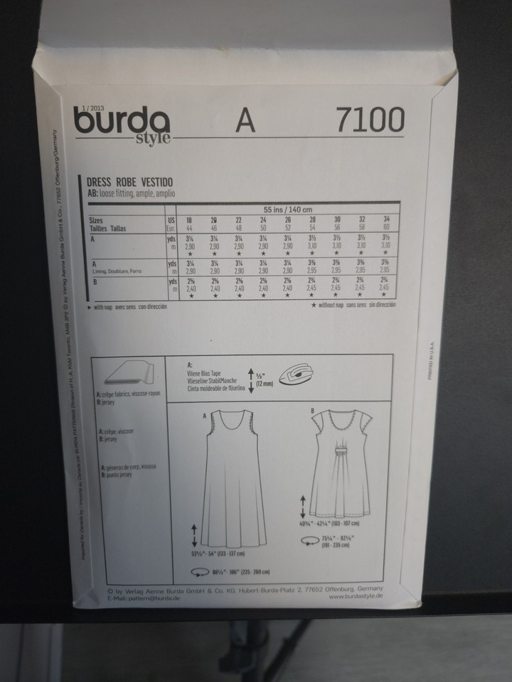 Burda Sewing Pattern 7100 Women's Light Sundresses Quick and Easy To ...