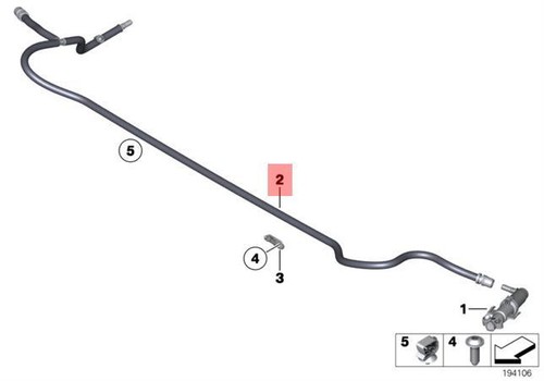 Genuine BMW F01 F01N F02 F02N F03 F03N Headlight Washer Hose OEM ...