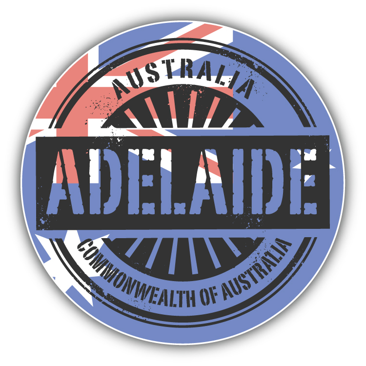 Adelaide Australia Flag Grunge Stamp Car Bumper Sticker Decal 5'' x 5 ...