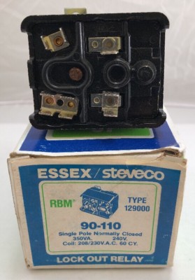 Essex/Steveco 90-110 Lock Out Relay RBM Single Pole Normally Closed ...