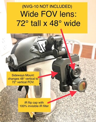 NVG-10 3x COMBO: VERTICAL ADAPTER + Wide FOV lens + iR stealth cap+ ...
