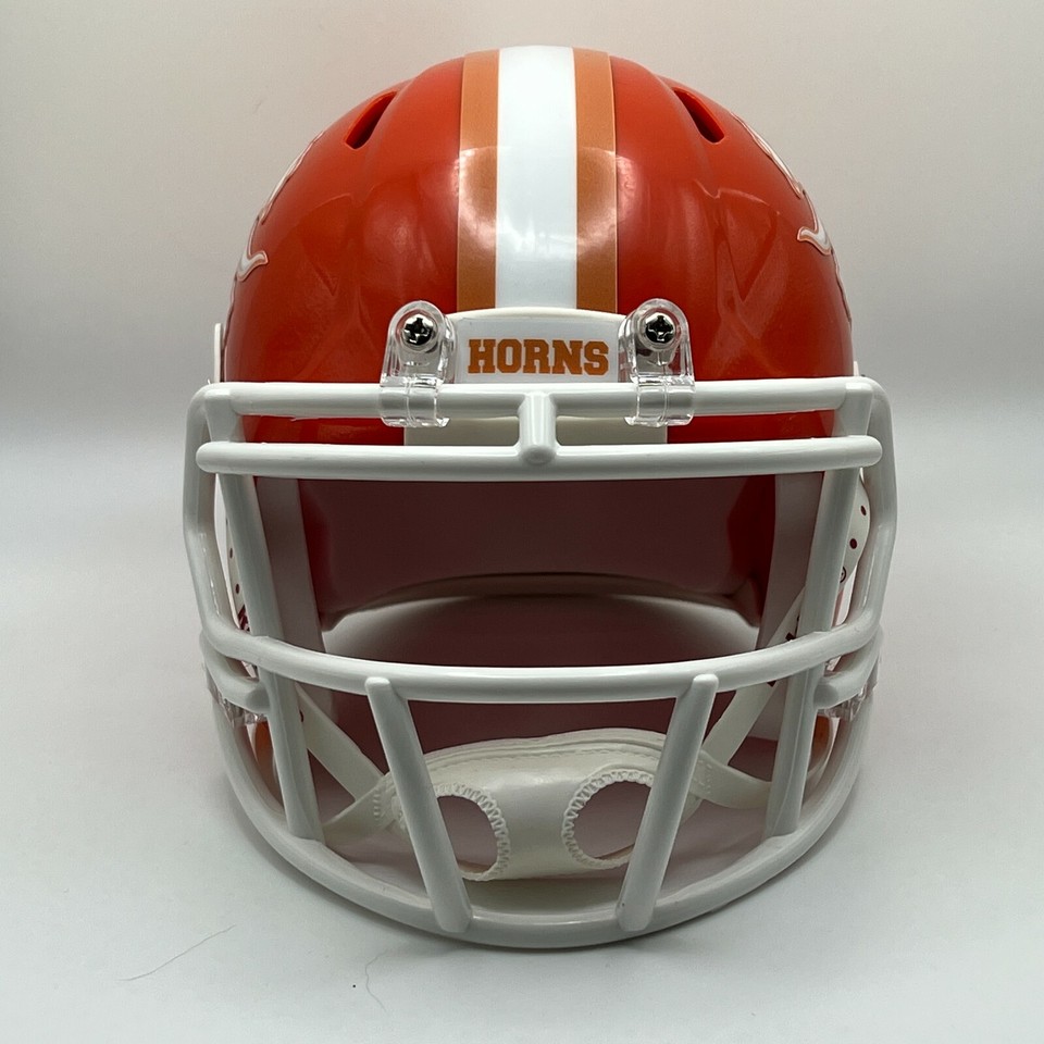 Texas Longhorns Riddell Speed CUSTOM Burnt Orange BEVO Mini Football ...