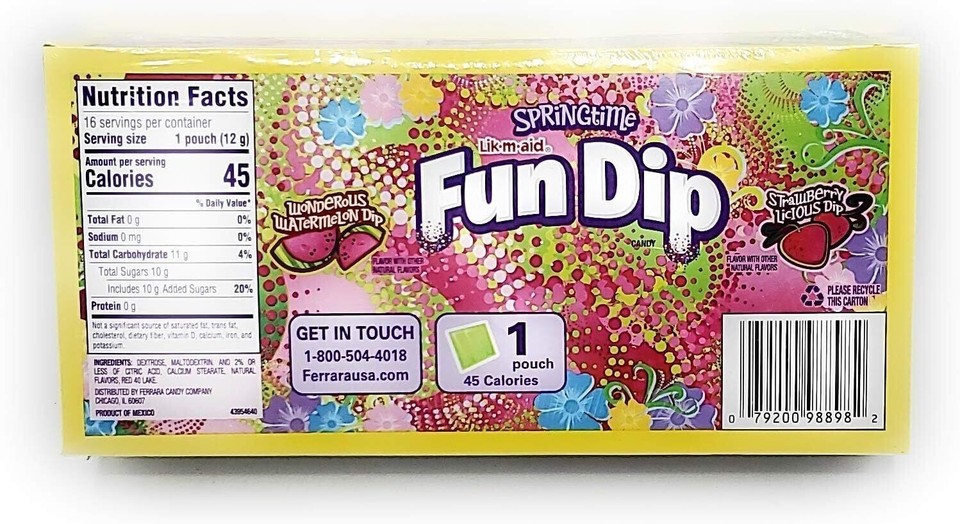 48 Packets Lik-m-aid Fun Dip Sour Stix & Powder Candy 3 boxes of 16 | eBay