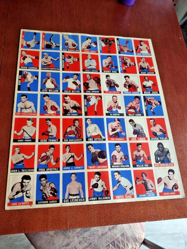 1948 Leaf Boxing Complete Full Sheet Uncut with Joe Louis Jack Dempsey ...