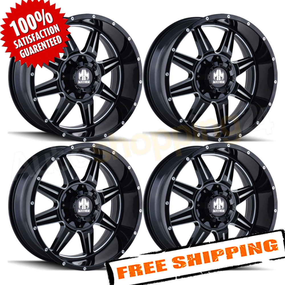 Mayhem 8100-2994M Set of 4 20x9 6x120/6x139.7 0.00 Gloss Black Wheels ...