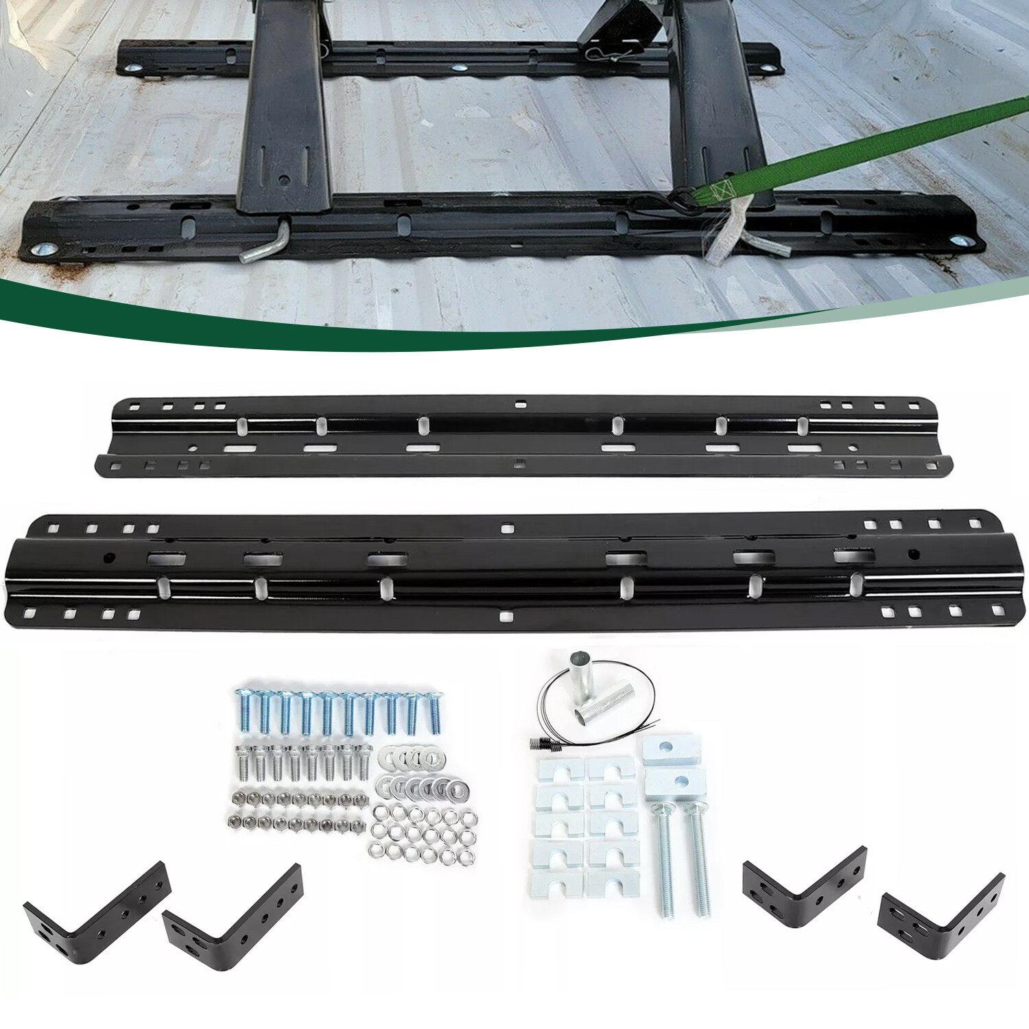 5th Fifth Wheel Mounting Rail Kit Trailer Hitch Mount Steel For ...