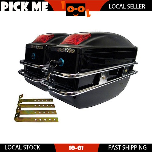 Side Hard Trunk Saddle Bags For Harley-Davidson Fatboy Lo FLSTFB 2010 ...