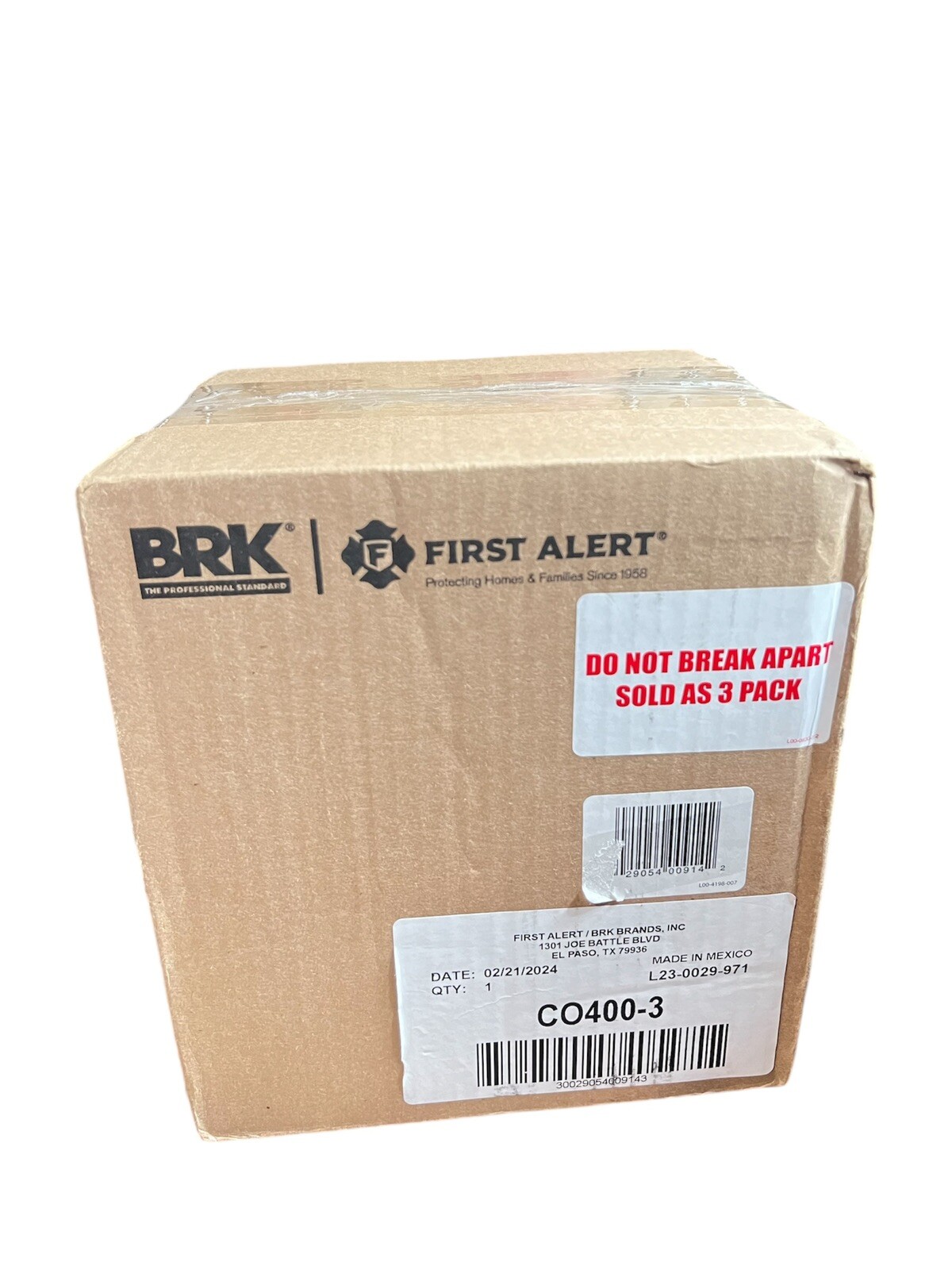 Lot of 3 First Alert 1039718 CO400-3 Battery Operated Carbon Monoxide ...