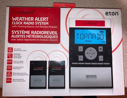 Eton ZoneGuard + Weather Alert Clock Radio Weather System AM/FM Model ...
