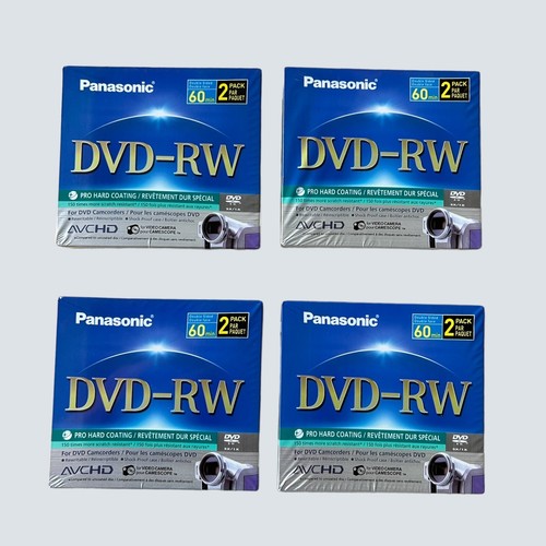 Panasonic DVD-RW 60 Min 2 PACK LOT Rewritable NEW Sealed 8 Discs Total ...