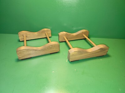 2) Cradle Duck Decoy Stands w/ Western Oak Finish for Round Bottom ...