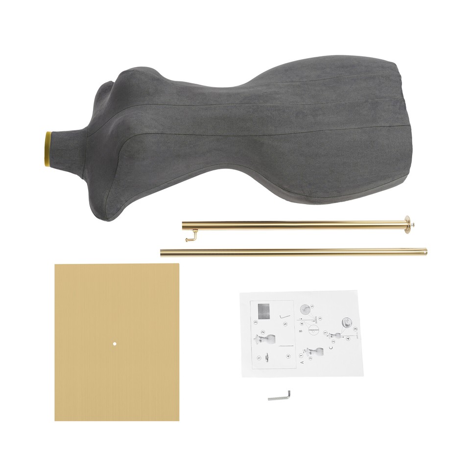 Female Mannequin Torso Dress Form Manikin Body with Wooden Tripod Base ...