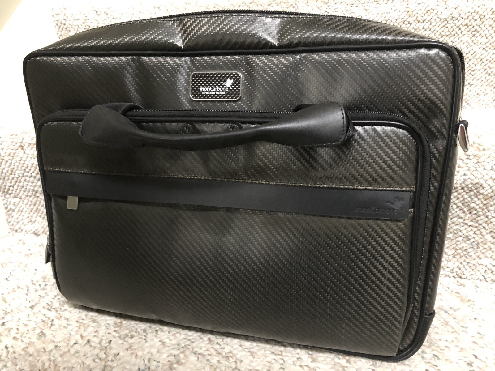 NWOT monCarbone Real Carbon Fiber Soft Expandable Briefcase NEW Rare ...