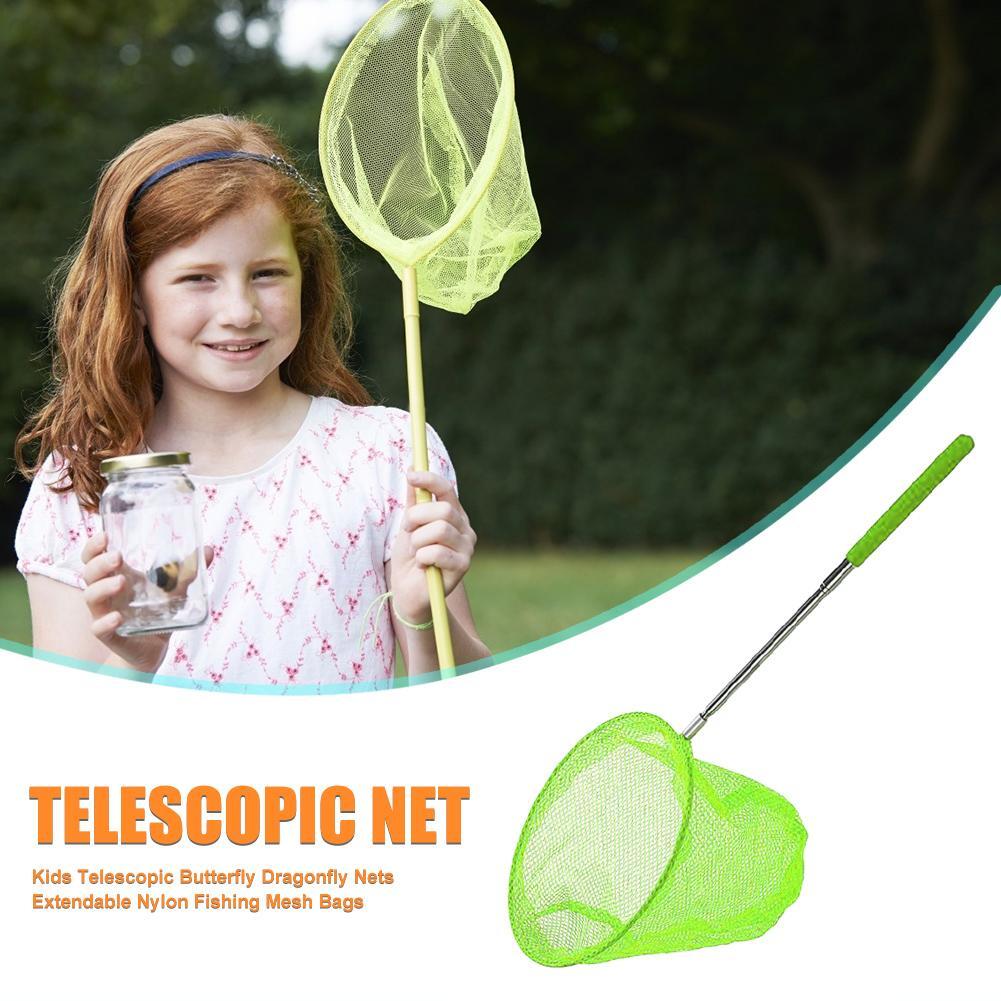 Kids Telescopic Butterfly Dragonfly Nets Extendable Fish Mesh Bags ...