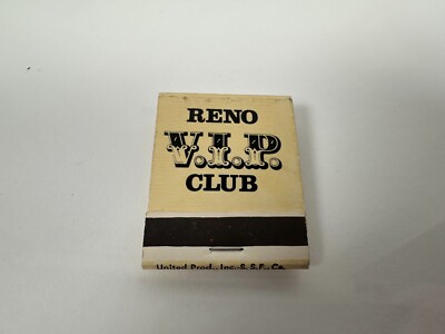Vintage Rare Matchbook: "Reno VIP Club" Reno, Nevada Unstruck ...