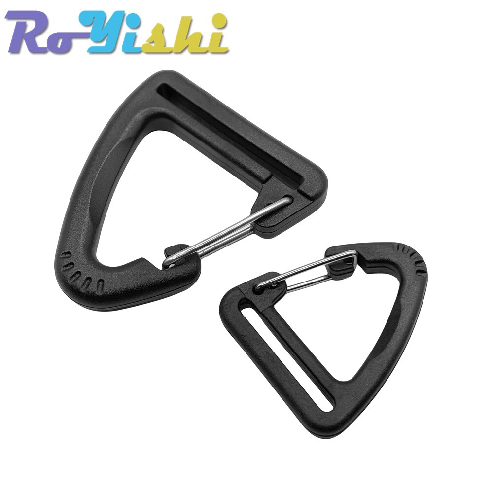 Plastic Triangle Carabiner Spring Quickdraws Buckles Clip Hook Keychain ...