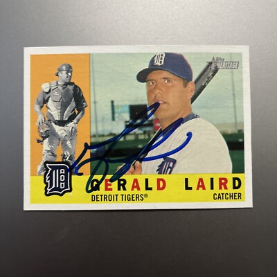 GERALD LAIRD 2009 TOPPS HERITAGE AUTOGRAPHED SIGNED AUTO BASEBALL CARD ...