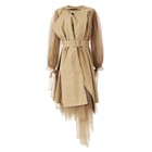 Women's Windbreaker Autumn Double-Breasted Stitching Mesh Back Split ...