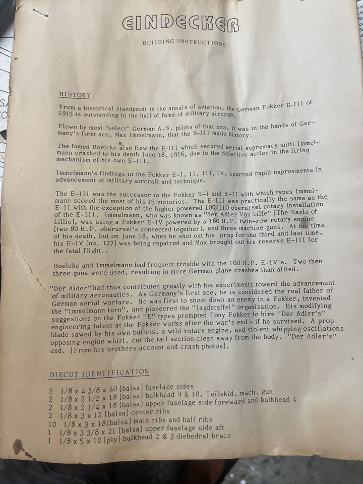 Original BUSA Eindecker ( 3 channel by Walt Moucha ) | eBay