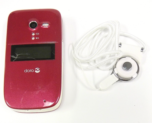 Doro PhoneEasy 626 - Red ( Consumer Cellular ) Flip Phone - Bundled ...