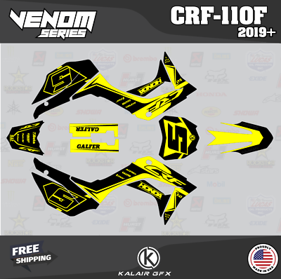 Graphics Kit for HONDA CRF110F CRF110 2019 2020 2021 Venom- Yellow | eBay