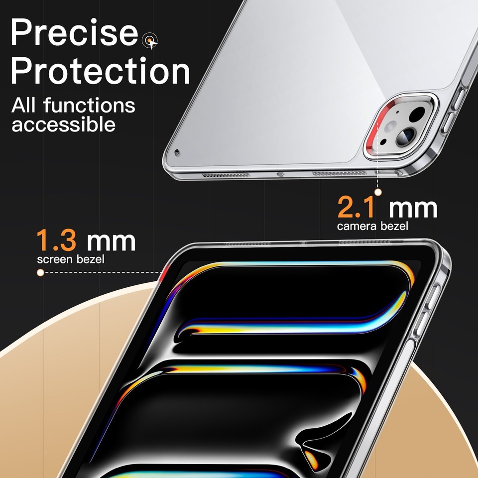 JETech Clear Case for iPad Pro 11-Inch M5/M4 2025/2024 (6th/5th ...