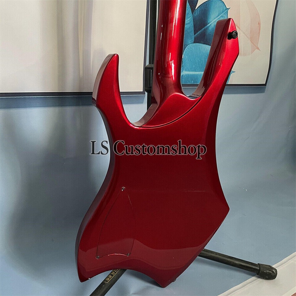 Handcraft Unique Crow Bass Electric Guitar Frank Metallic Red 4 String ...