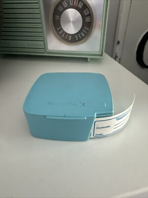 Vintage Tupperware Label Dispenser with Freezer Label Stickers Blue ...