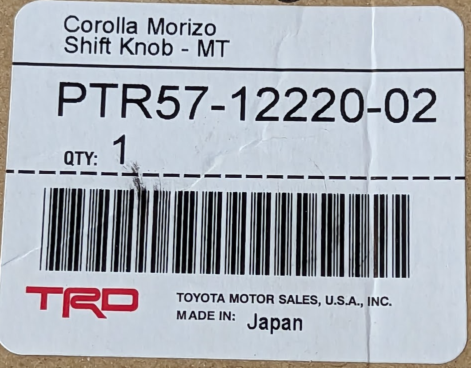Genuine OEM Toyota Supra Corolla 86 Manual Shift Knob Ptr57-12220-02 ...