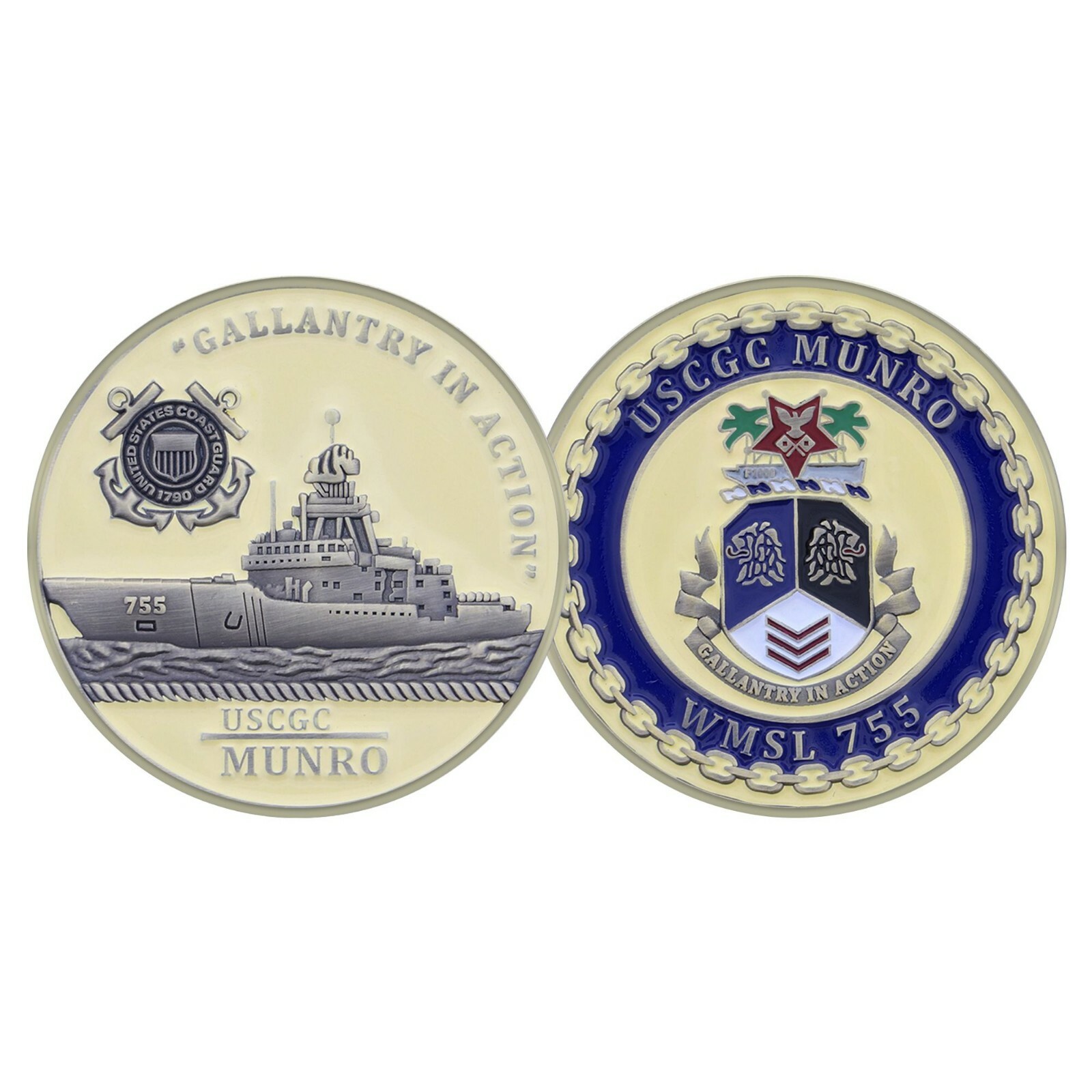 USCG COAST GUARD USCGC CUTTER MUNRO WMSL-755 1.75" CHALLENGE COIN | eBay
