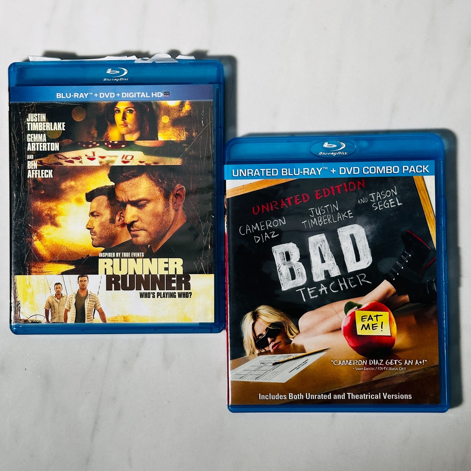 Justin Timberlake - Blu-ray Lot of 2 - Runner Runner - Bad Teacher 43396385740| eBay