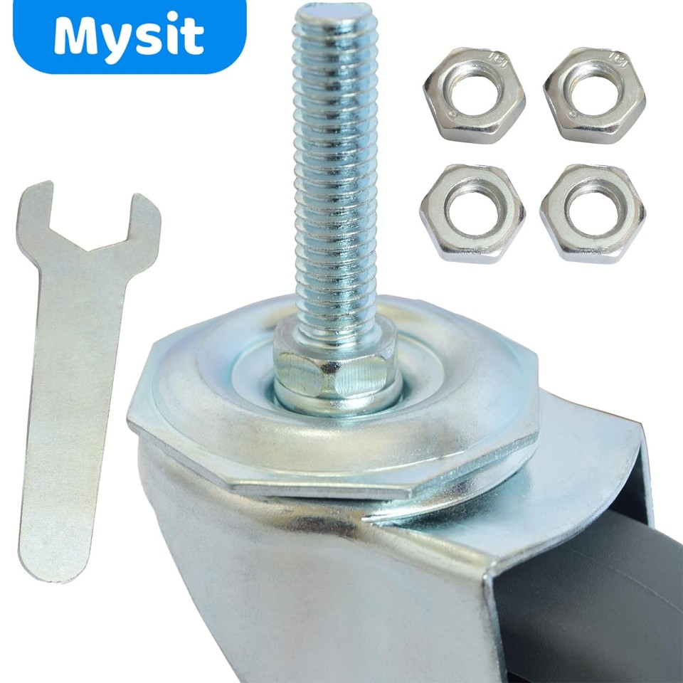 MySit Casters Wheels, 3-Inch Threaded Stem TPR Caster 3/8"-16 x 1-1/2 ...