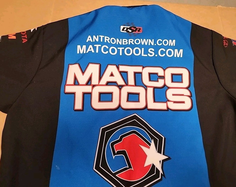 Signed -NHRA Antron Brown CREW Shirt MATCO ARMY Top Fuel NITRO Dragster ...