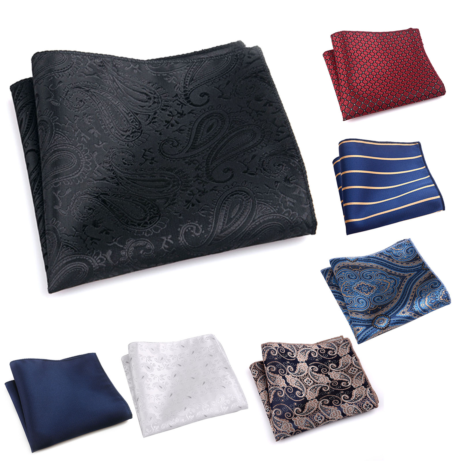 Men's Pocket Square Handkerchief Paisley Silk Hanky For Wedding Party ...