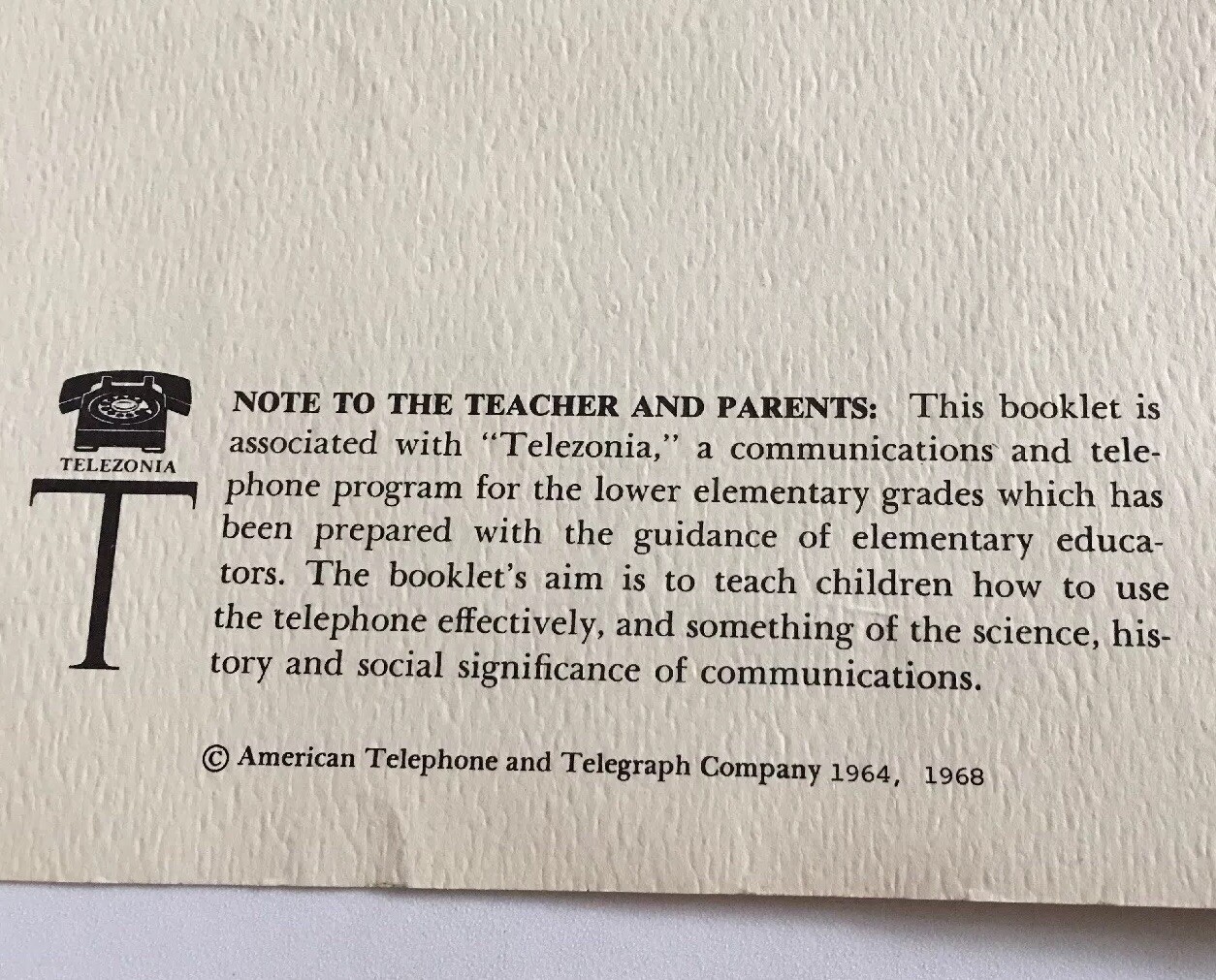 Vtg 1968 Bell System AT&T Book We Learn About The Telephone Handbook ...