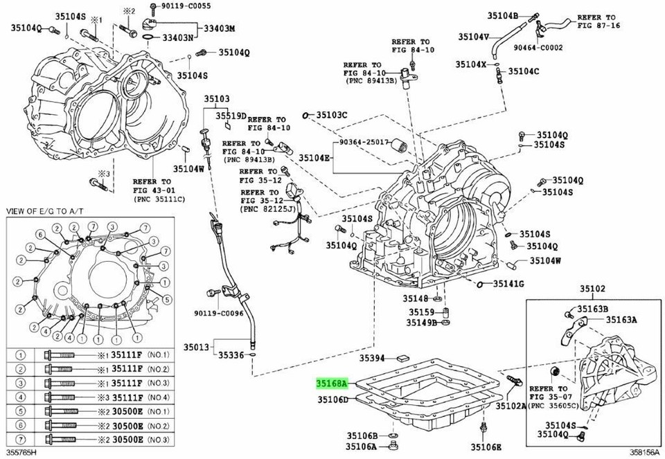 FACTORY TOYOTA MATRIX CAMRY SCION xB tC AUTO TRANS OIL PAN GASKET ...
