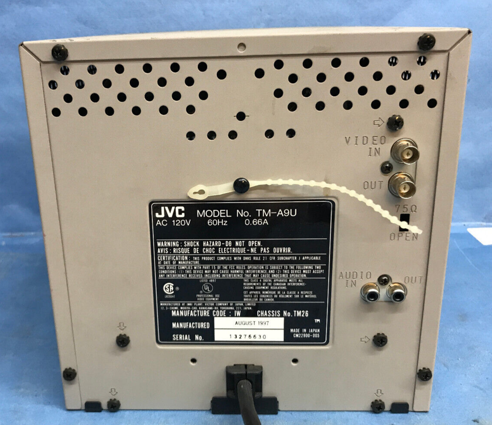 JVC TM-A9U 9" CRT Color Broadcast CCTV Video Monitor | eBay