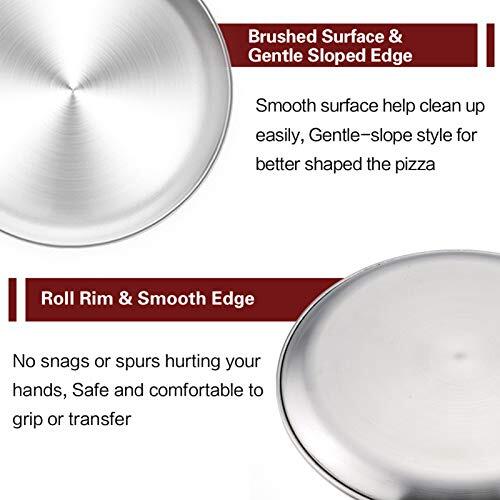 4 Pack 12 Inch Stainless Steel Round Pizza Pan Baking Tray Platter for ...