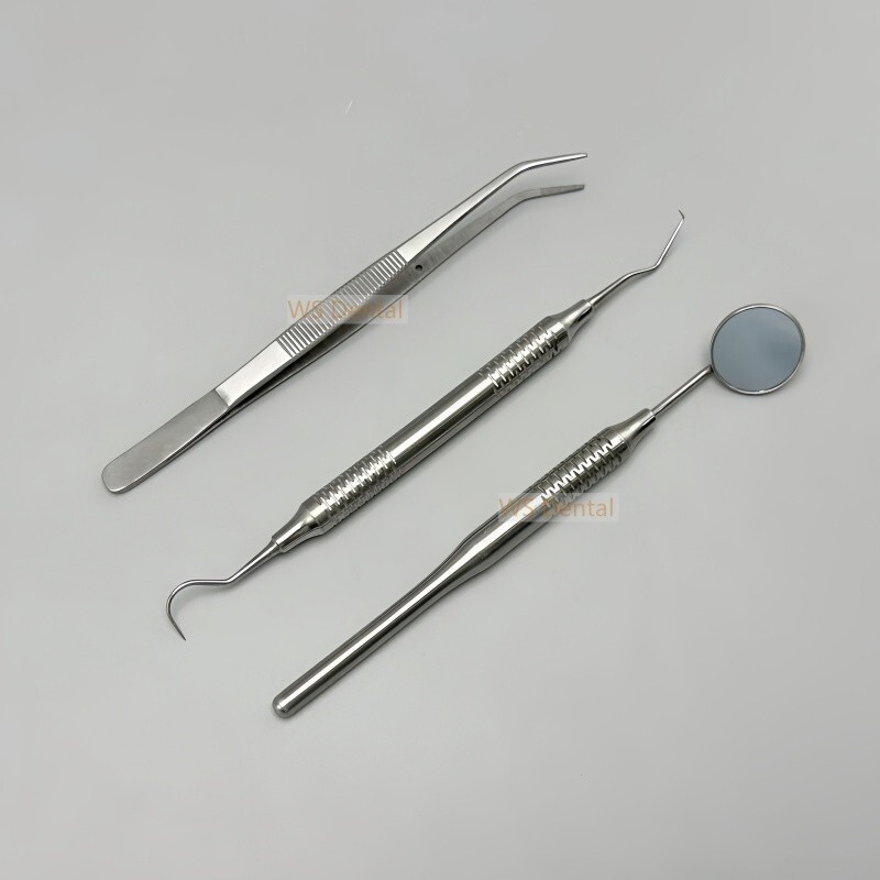 Dental Basic Instruments Set Tweezer Explorer Mirror Plier Oral ...