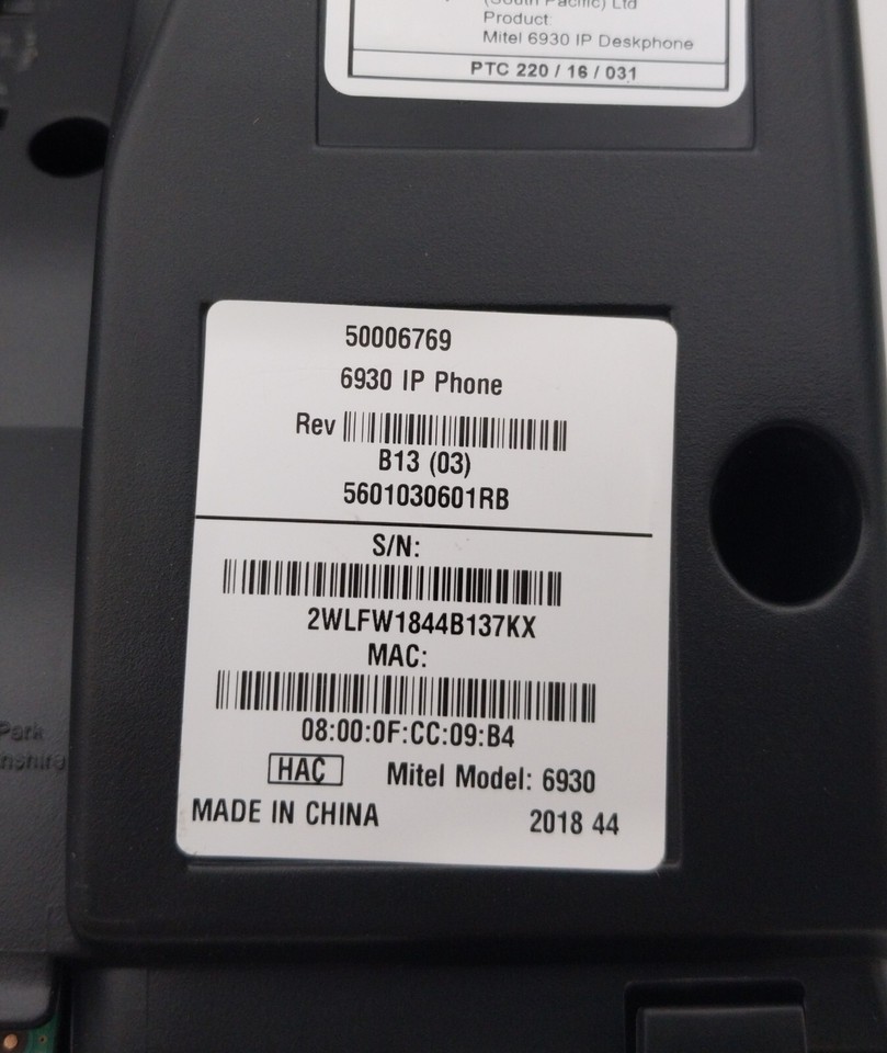 Mitel MiVoice 6930 (50006769) IP Phone with Jabra DECT Headset (5 In ...