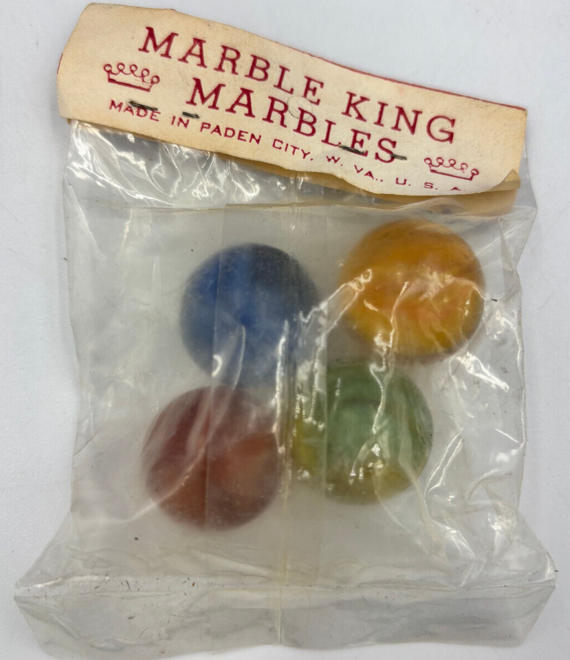 Vintage Marble King 4 Big Boy Glass Marbles Paden City, WV – Original ...