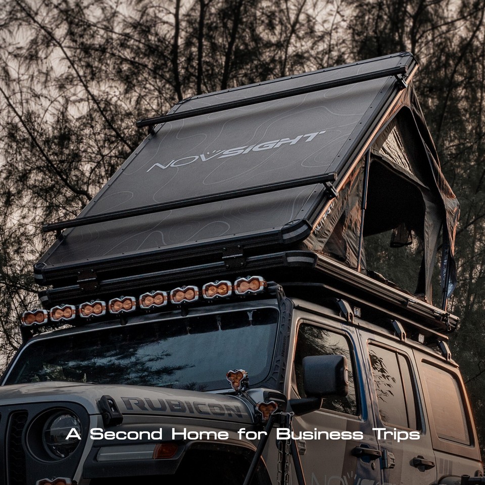 NOVSIGHT 2-3 Person Aluminum Car Roof Top Tent Triangle Hard Shell SUV ...