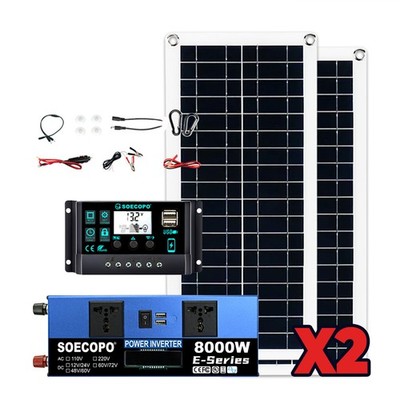 8000W Solar Power Kit Inverter, 2pcs 200W Solar Panels & 100A ...
