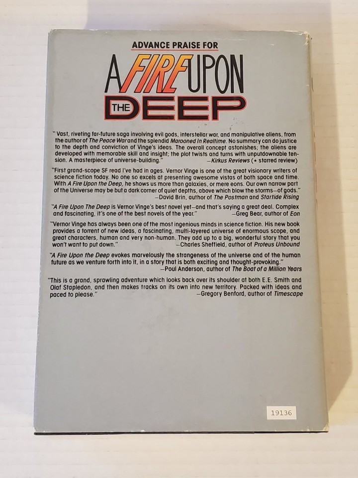 A Fire Upon the Deep, by Vernor Vinge (1992) 9780312851828| eBay