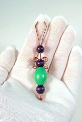 Vintage Handmade Hippie Era Wood Beads & Copper Roach Clip Looks Like The Insect | eBay