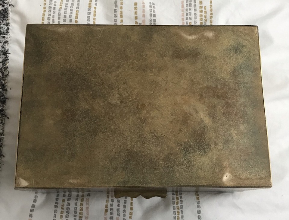 Antique Hand Hammered Chinese Woodlined Brass Box/Calligraphy | eBay