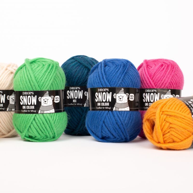 DROPS Snow Yarn Merino Wool Super Chunky Knitting 50m 30+ Colours 50g ...